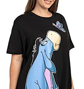 Disney Plus Size Womens T-Shirt Eeyore Butterfly Side Print (Black, 5X)