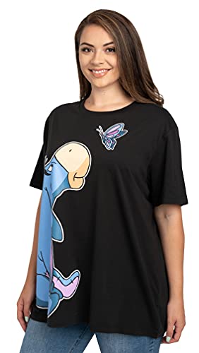 Disney Plus Size Womens T-Shirt Eeyore Butterfly Side Print (Black, 5X)