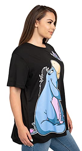 Disney Plus Size Womens T-Shirt Eeyore Butterfly Side Print (Black, 5X)