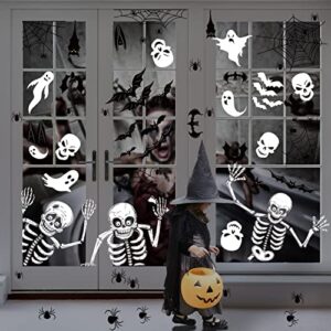 140PCS Halloween Window Clings Decor for Halloween Decorations, Double Side Halloween Window Stickers Removable Glass Decals for Halloween Party Decorations