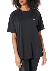 adidas women's studio boyfriend tee, black, medium