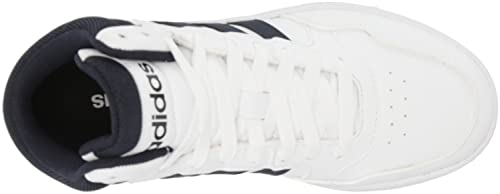 adidas Women's Hoops 3.0 Mid Basketball Shoe, White/Legend Ink/Rose Tone, 9