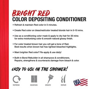 No Fade Fresh Bright Red Hair Color Depositing Conditioner with BondHeal Bond Rebuilder - Maintain & Refresh Bright Red Color, Deep Conditioner Hair Mask - Sulfate, Paraben & Ammonia Free 6.4 oz