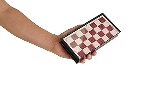 MUKAYIMO Mini Chess Board, 7.08" x 7.08" Folding Chess Set with Magnetic Pieces, Travel Chess Set, Board Game for Kids and Family. (Small Size)