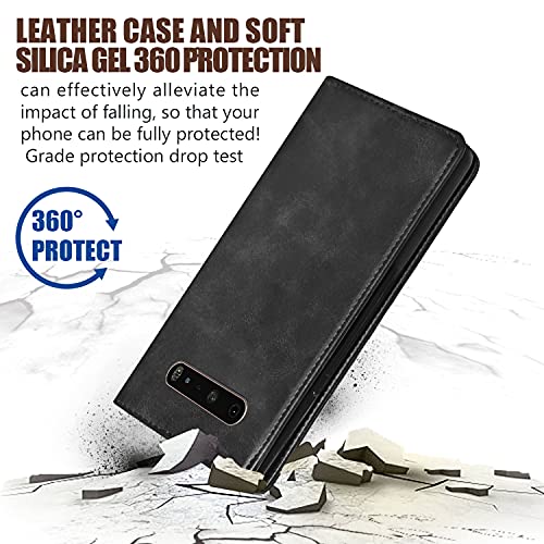 BGTXCZ LG V60 ThinQ Case, LG V60 ThinQ Wallet Case, [Flip Fold Leather] PU Leather Case with Kickstand Function and ID Credit Card Slot, Magnetic Closure Phone Cover for LG V60 ThinQ 5G(Black)