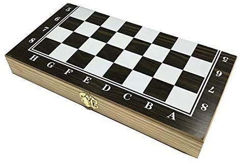 Chess Portable Set Checkers Set Wooden 3 in 1 Printed Chessboard Travel Board Games International Set Backgammon Checkers Game LQHZWYC (Color : 34 X 34 cm)