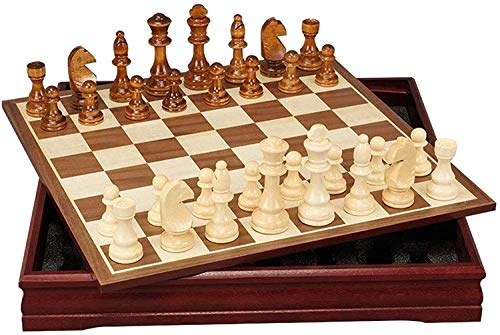 Chess Portable Set Board Set Game Solid Wood Board High-Grade Wooden Set, Adult and Children's Gifts and Board Games Development of Intellectual Entertainment Family Gatherings LQHZW