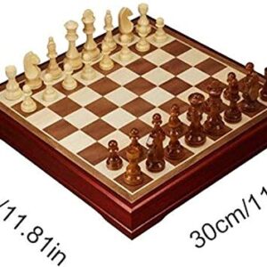 Chess Portable Set Board Set Game Solid Wood Board High-Grade Wooden Set, Adult and Children's Gifts and Board Games Development of Intellectual Entertainment Family Gatherings LQHZW