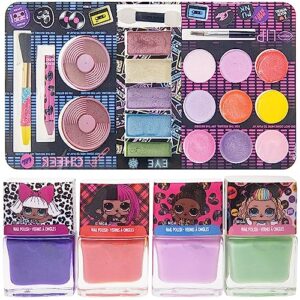 L.O.L Surprise! Townley Girl Train Case Cosmetic Makeup Set Includes Lip Gloss, Eye Shimmer, Nail Polish, Hair Accessories & More! for Kids Girls, Ages 3+ Perfect for Parties, Sleepovers & Makeovers