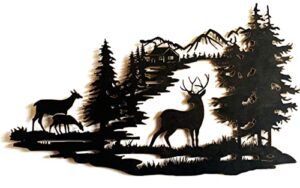 remenna cabin decor metal deer wall art rustic wall decor hanging for bathroom living room bedroom indoor outdoor 22x13 inches