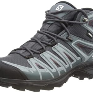 Salomon X Ultra Pioneer MID CLIMASALOMON Waterproof Hiking Boots for Women Trail Running Shoe, Ebony/Stormy Weather/Wine Tasting, 7.5