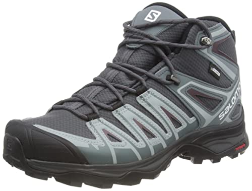 Salomon X Ultra Pioneer MID CLIMASALOMON Waterproof Hiking Boots for Women Trail Running Shoe, Ebony/Stormy Weather/Wine Tasting, 7.5