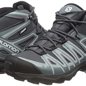 Salomon X Ultra Pioneer MID CLIMASALOMON Waterproof Hiking Boots for Women Trail Running Shoe, Ebony/Stormy Weather/Wine Tasting, 7.5