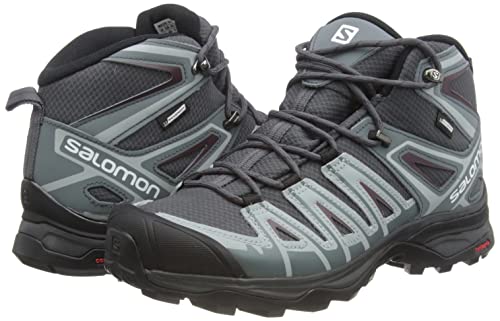 Salomon X Ultra Pioneer MID CLIMASALOMON Waterproof Hiking Boots for Women Trail Running Shoe, Ebony/Stormy Weather/Wine Tasting, 7.5