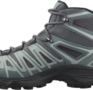 Salomon X Ultra Pioneer MID CLIMASALOMON Waterproof Hiking Boots for Women Trail Running Shoe, Ebony/Stormy Weather/Wine Tasting, 7.5