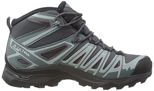 Salomon X Ultra Pioneer MID CLIMASALOMON Waterproof Hiking Boots for Women Trail Running Shoe, Ebony/Stormy Weather/Wine Tasting, 7.5