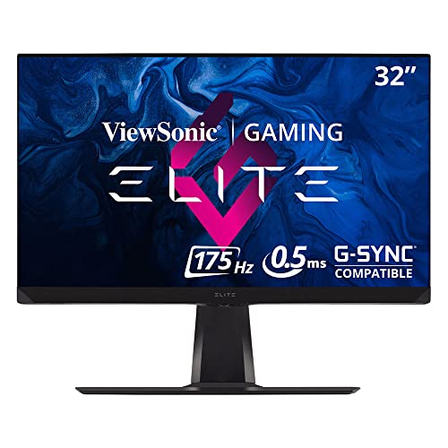 ViewSonic ELITE XG320Q 32 Inch 1440p 0.5ms 175Hz Gaming Monitor with GSYNC Compatible, HDR600, 99% AdobeRGB, HDMI, DisplayPort and Advanced Ergonomics for Esports,Black