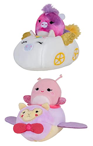 Squishmallow Official Kellytoy Mystery 4 Pack ~ 8 inch, 5 inch, 3.5 inch Clip and 2" Mini Squishville Set