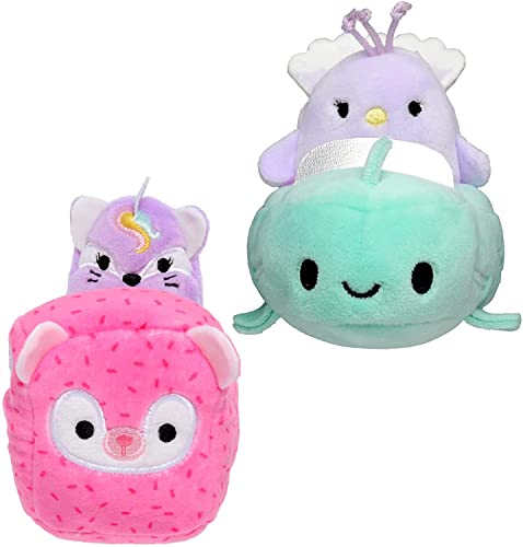 Squishmallow Official Kellytoy Mystery 4 Pack ~ 8 inch, 5 inch, 3.5 inch Clip and 2" Mini Squishville Set