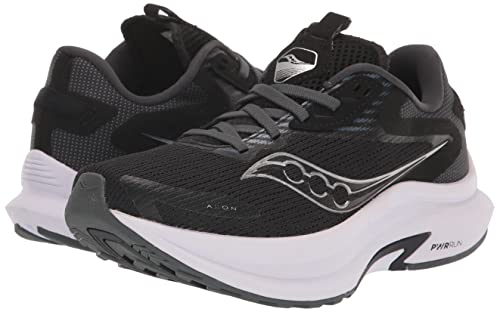 Saucony Women's AXON 2 Running Shoe, Black/White, 7.5