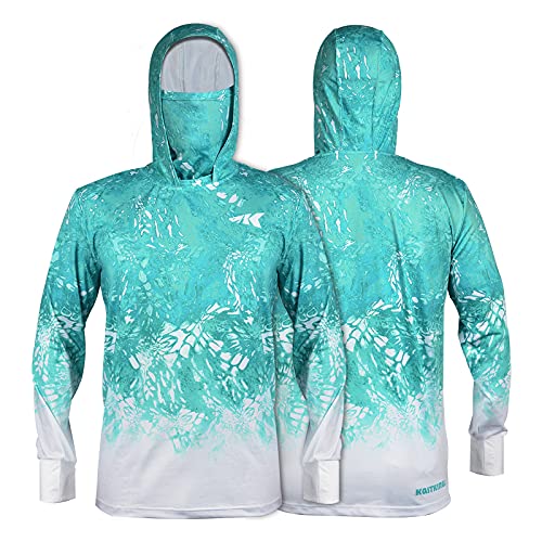 KastKing UPF 50 Fishing Hoodie Shirt For Men And Women, Long Sleeve Fishing Hiking Shirt, Breathable Moisture Wicking, TP,XL