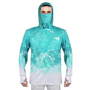 KastKing UPF 50 Fishing Hoodie Shirt For Men And Women, Long Sleeve Fishing Hiking Shirt, Breathable Moisture Wicking, TP,XL