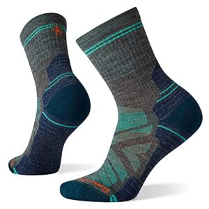 smartwool women's hike light cushion mid crew socks, medium gray, medium