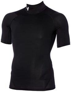 under armour men's standard heatgear short-sleeve mock neck, black (001), small