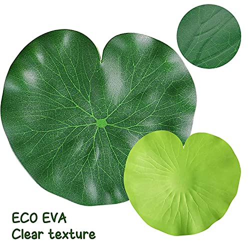 Floating Lily Pads for Ponds, 6Pcs Realistic Lily Pads Leaves Artificial Floating Foam Lotus Leaves Plastic Foam Water Lily Pads Foliage Pond Decor for Pond Pool Koi Fish Patio Aquarium