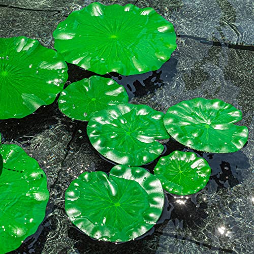 Floating Lily Pads for Ponds, 6Pcs Realistic Lily Pads Leaves Artificial Floating Foam Lotus Leaves Plastic Foam Water Lily Pads Foliage Pond Decor for Pond Pool Koi Fish Patio Aquarium