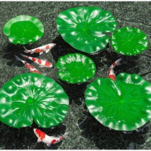 Floating Lily Pads for Ponds, 6Pcs Realistic Lily Pads Leaves Artificial Floating Foam Lotus Leaves Plastic Foam Water Lily Pads Foliage Pond Decor for Pond Pool Koi Fish Patio Aquarium