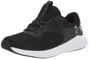 under armour women's charged aurora 2 cross trainer, black (001)/metallic warm silver, 7