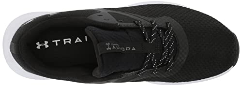 Under Armour Women's Charged Aurora 2 Cross Trainer, Black (001)/Metallic Warm Silver, 7