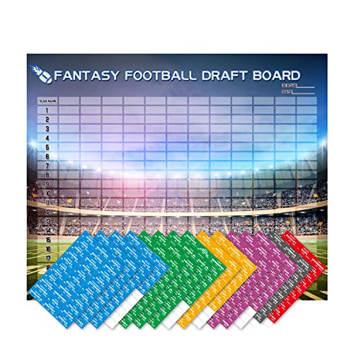 2023 Fantasy Football Draft Board Kit 12 Teams 20 Rounds with 528 Player Sticker Labels