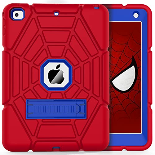 Grifobes for iPad 6th/5th Generation Cases 2018/2017, iPad Air 2 Case 2014 9.7 inch, Heavy Duty Shockproof Rugged Protective iPad 5 6 Gen 9.7" Case with Stand for Kids Boys Children (Red+Blue)