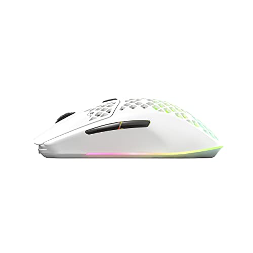 SteelSeries Aerox 3 Wireless - Super Light Gaming Mouse - 18,000 CPI TrueMove Air Optical Sensor - Ultra-lightweight 68g Water Resistant Design - 200 Hour Battery Life – Snow