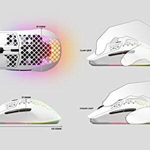 SteelSeries Aerox 3 Wireless - Super Light Gaming Mouse - 18,000 CPI TrueMove Air Optical Sensor - Ultra-lightweight 68g Water Resistant Design - 200 Hour Battery Life – Snow