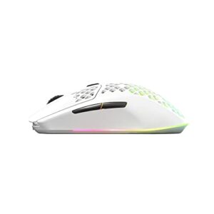 SteelSeries Aerox 3 Wireless - Super Light Gaming Mouse - 18,000 CPI TrueMove Air Optical Sensor - Ultra-lightweight 68g Water Resistant Design - 200 Hour Battery Life – Snow