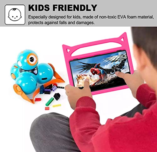 All-New Fire HD 10 & Fire HD 10 Plus Tablet Case for Kids(11th Generation, 2021 Release),Lightweight Shockproof Kid-Proof Cover with Stand Kids Case for Amazon Fire HD 10 Tablet&Kids Pro Tablet,Rose