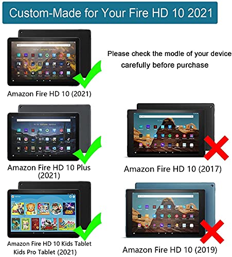 All-New Fire HD 10 & Fire HD 10 Plus Tablet Case for Kids(11th Generation, 2021 Release),Lightweight Shockproof Kid-Proof Cover with Stand Kids Case for Amazon Fire HD 10 Tablet&Kids Pro Tablet,Rose