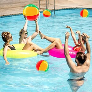 4 Pieces Beach Balls for Kids Inflatable Beach Balls Large Rainbow Pool Toys Swimming Pool Party Ball for Summer Beach Water Play Toy, Pool and Party Favor (10 Inch)