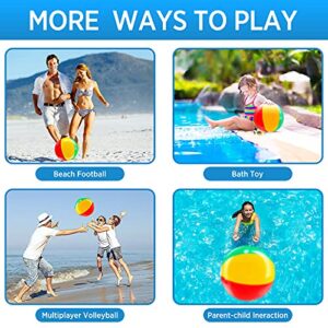 4 Pieces Beach Balls for Kids Inflatable Beach Balls Large Rainbow Pool Toys Swimming Pool Party Ball for Summer Beach Water Play Toy, Pool and Party Favor (10 Inch)