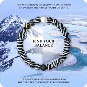 Lokai Silicone Beaded Bracelet for Women & Men, National Geographic Collection - Zebra Striped, (Extra Large, 7.5 Inch Circumference) - Silicone Bracelet Slides-On, Comfortable Fit