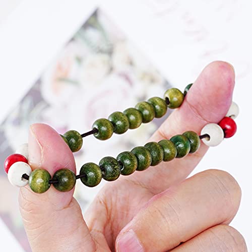 Lystaii 15pcs Wooden Beaded Bracelet Bangle Elastic Stretch Bracelet Set for Men and Women Elastic Prayer Beads for Meditation Buddha Tibetan Bracelet 8mm Beaded Bracelet Buddha Bracelet