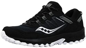 saucony women's versafoam excursion tr13 trail running shoe, black/white, 8