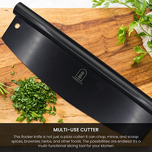 Varielots 14" Pizza Cutter Rocker, Pizza Slicer with Sharp Stainless Steel Blade with Protection Cover, Professional Food Grade Chopper for Crust, Pie, Salads, Fruits, Vegetables, Cakes