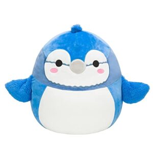 squishmallows original 14-inch babs blue jay with fuzzy wings - large ultrasoft official jazwares plush