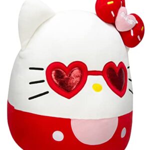 Squishmallows Hello Kitty with Red Glasses 14-Inch Plush - Sanrio Ultrasoft Stuffed Animal Large Plush Toy, Official Kellytoy Plush