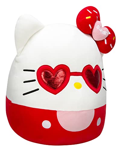 Squishmallows Hello Kitty with Red Glasses 14-Inch Plush - Sanrio Ultrasoft Stuffed Animal Large Plush Toy, Official Kellytoy Plush