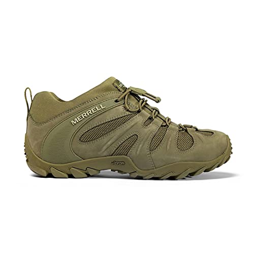 Merrell Men's Cham 8 Stretch Tactical Industrial Shoe, Dark Olive, 12